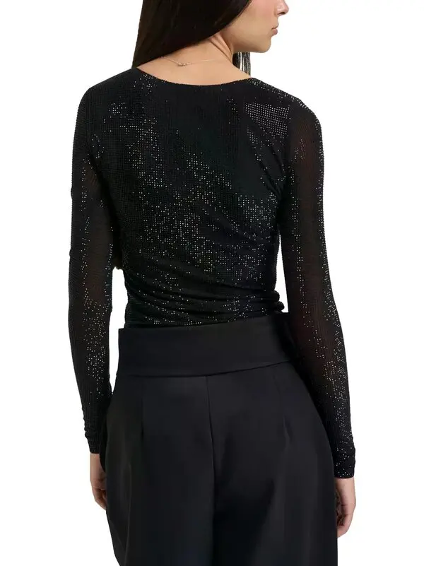 TWENTY FOURHAITCH Arches Rhinestone-embellished Long-sleeve Top - Black