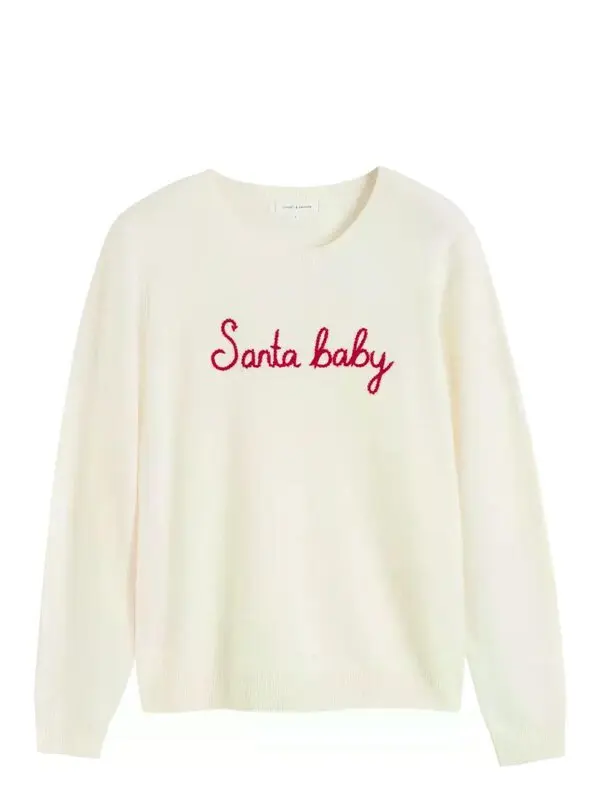 Chinti & Parker Embroidered Crew-neck Sweater - Neutrals