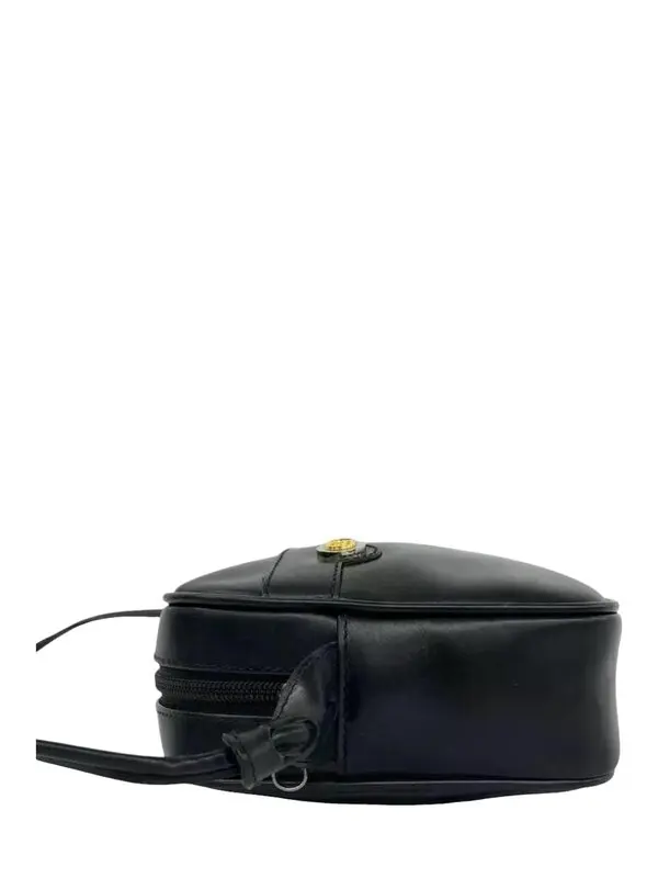 Gucci 1980-1990 Calfskin Interlocking G Crossbody Bag - Black