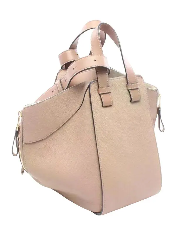 Loewe 2015-2026 Small Grained Calfskin Drawstring Hammock Bag Satchel - Neutrals