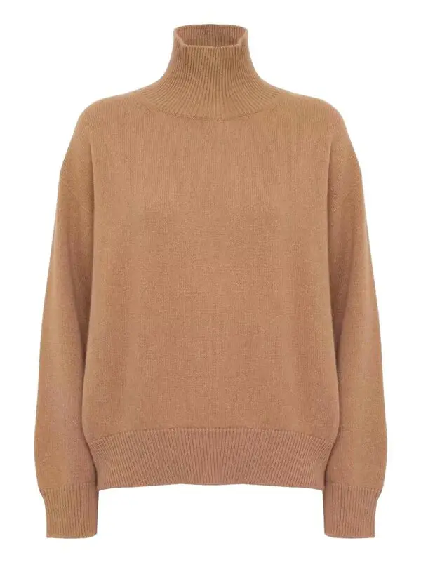 LANEUS Turtleneck Boxy Sweater - Neutrals