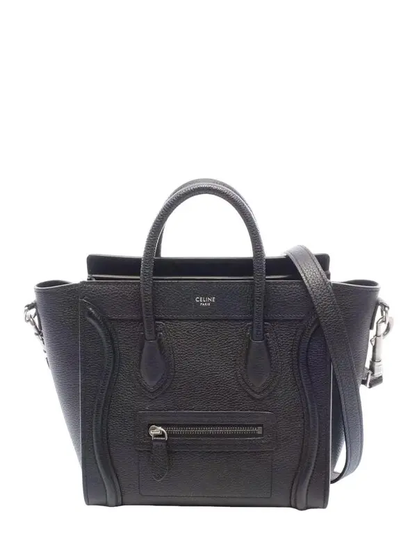 Celine 2010-2020 Nano Leather Luggage Tote Satchel - Black