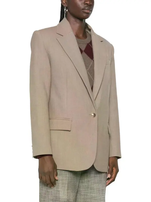 Maje Single-breasted Blazer - Neutrals