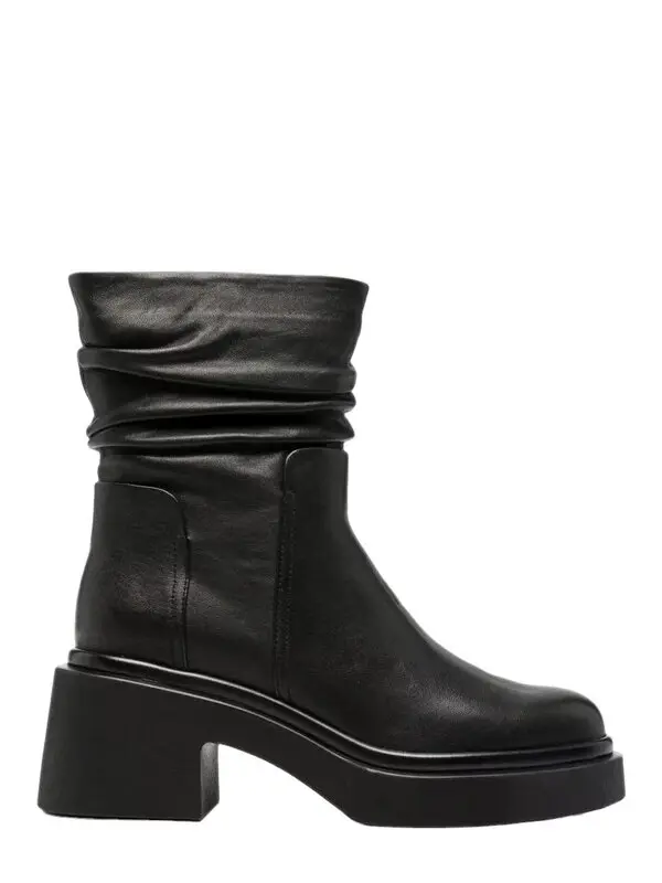 BRUNO PREMI Ruched Platform Boots - Black