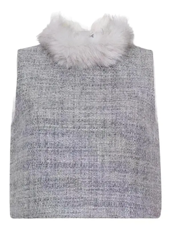 Cara Cara Gina Faux-fur-trim Top - Grey
