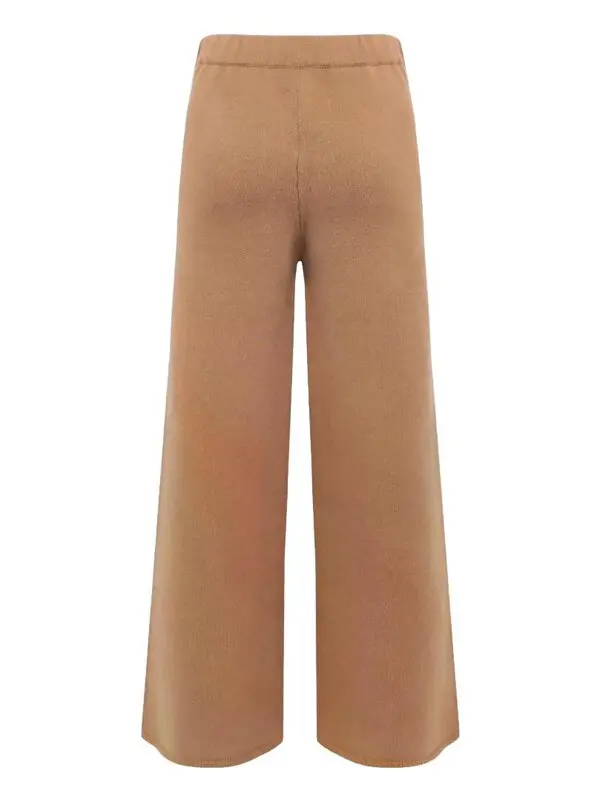 LANEUS Fine-knit Wide-leg Trousers - Neutrals