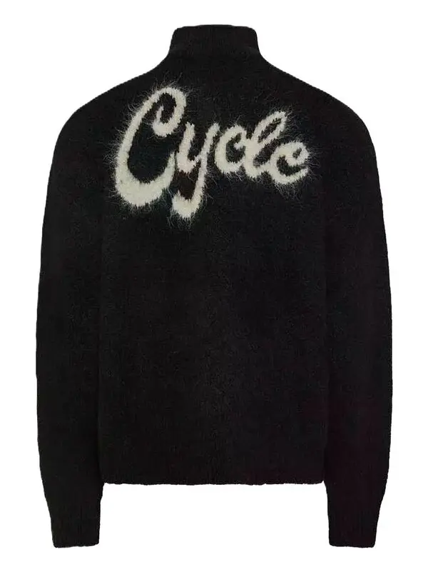 CYCLE Maglie Logo-embroidered Zip-up Cardigan - Black