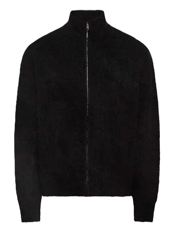 CYCLE Maglie Logo-embroidered Zip-up Cardigan - Black