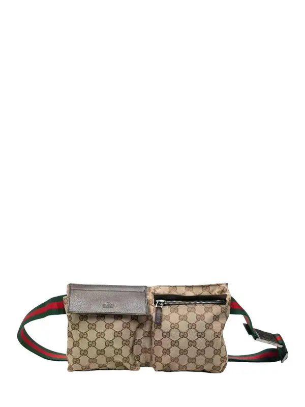 Gucci 2000-2015 Gg Canvas Web Double Pocket Belt Bag - Neutrals