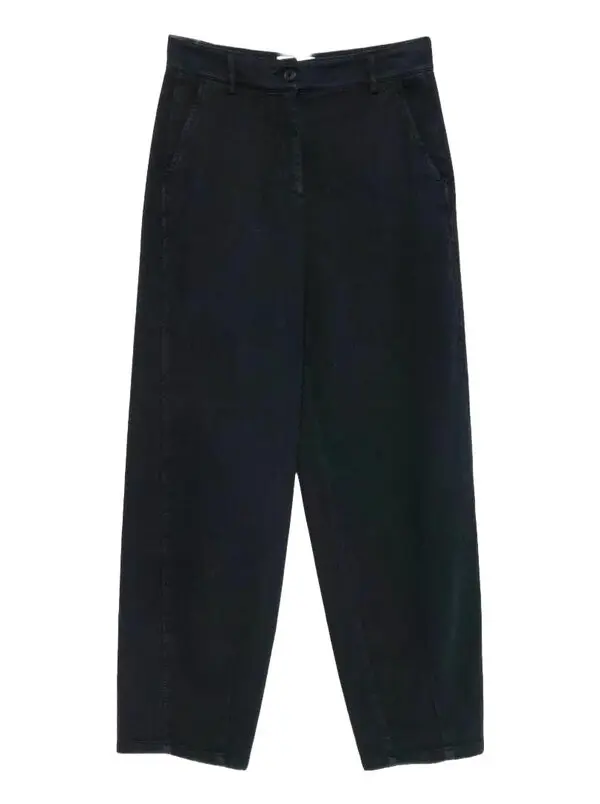VIA MASINI 80 High-waisted Straight-leg Trousers - Blue