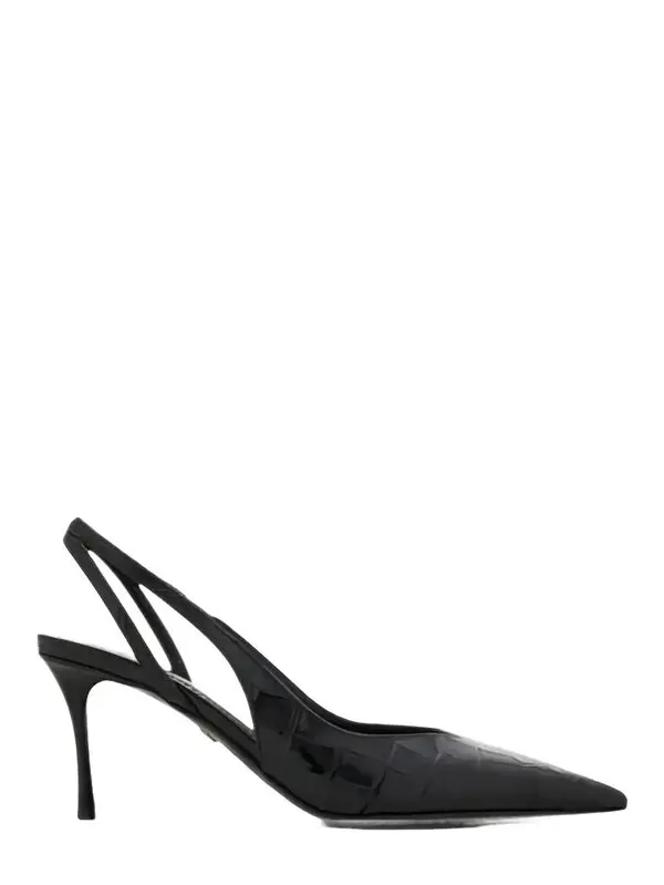 FERRAGAMO Mid Heel Slingback Pumps - Black