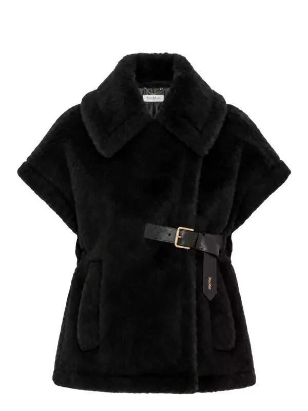 Max Mara Belted Faux-fur Gilet - Black