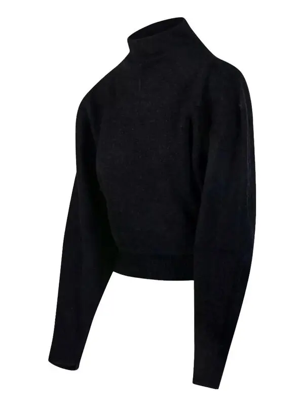 Max Mara High-neck Ribbed-trim Sweater - Grey