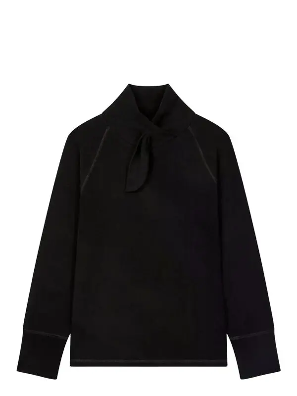 STUDIO TOMBOY Tie-neck Raglan-sleeve T-shirt - Black