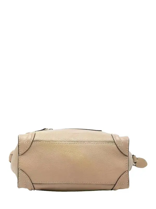 Celine 2012 Nano Leather Luggage Tote Satchel - Neutrals