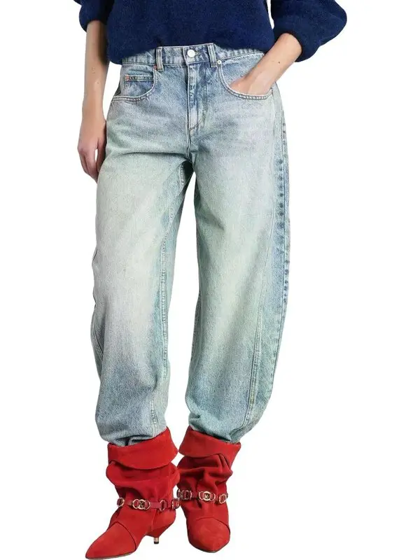 Isabel Marant Étoile Acid-wash Barrel-leg Jeans - Blue