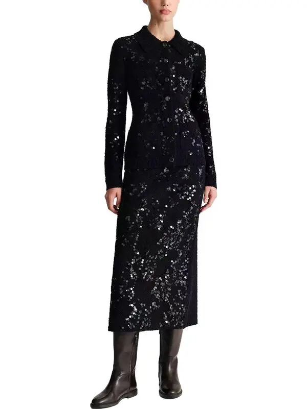 Cara Cara Adelaid Sequin-embellished Cardigan - Black