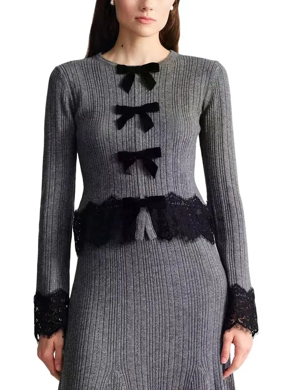Cara Cara Veda Lace-trimmed Cardigan - Grey