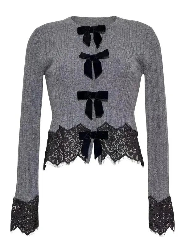 Cara Cara Veda Lace-trimmed Cardigan - Grey