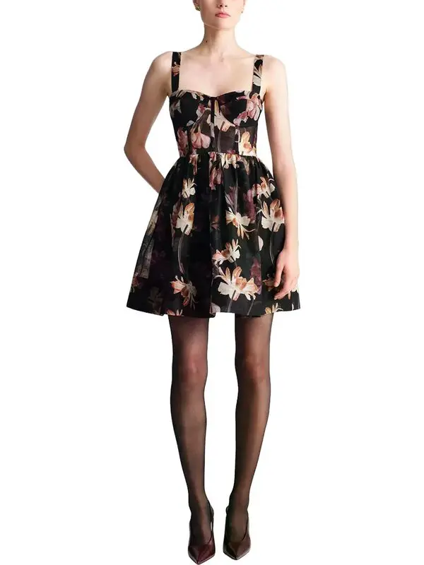 Cara Cara Pheobe Floral-print Mini Dress - Black