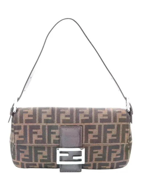 Fendi 20th Century Zucca Canvas Baguette Shoulder Bag - Brown