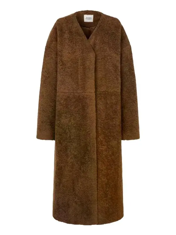 STUDIO TOMBOY Faux-fur V-neck Coat - Brown