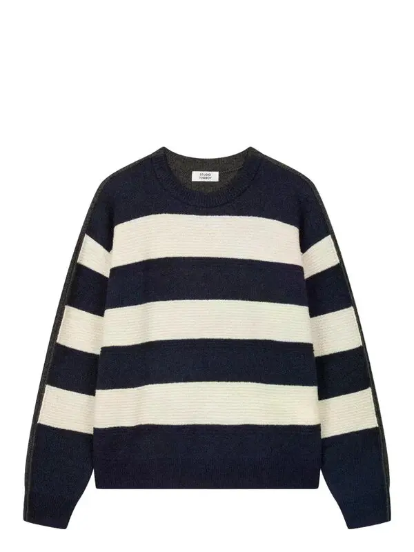 STUDIO TOMBOY Striped Panelled Sweater - Blue