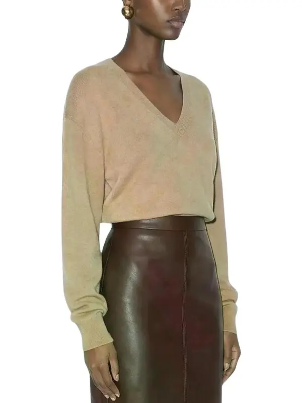 Ronny Kobo Jayden V-neck Sweater - Neutrals
