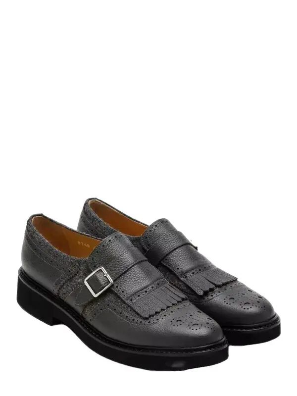 DOUCAL'S Fringe-detail Oxford Shoes - Grey