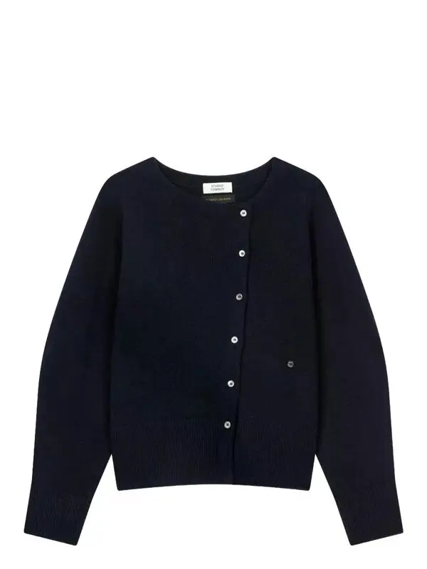 STUDIO TOMBOY Asymmetric-fastening Cardigan - Blue