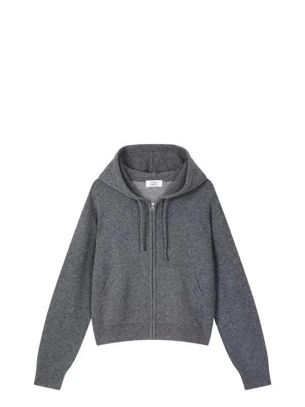 STUDIO TOMBOY Logo-intarsia Knit Zip-up Hoodie - Grey