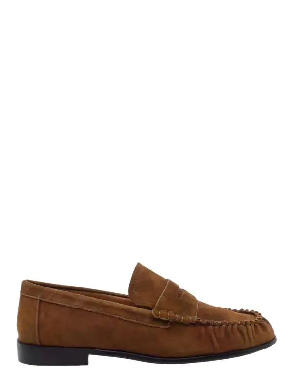 ANGEL ALARCON Penny-slot Suede Loafers - Brown