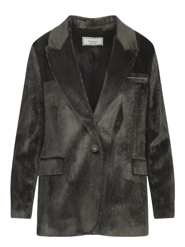 Peserico Textured Single-breasted Blazer - Black