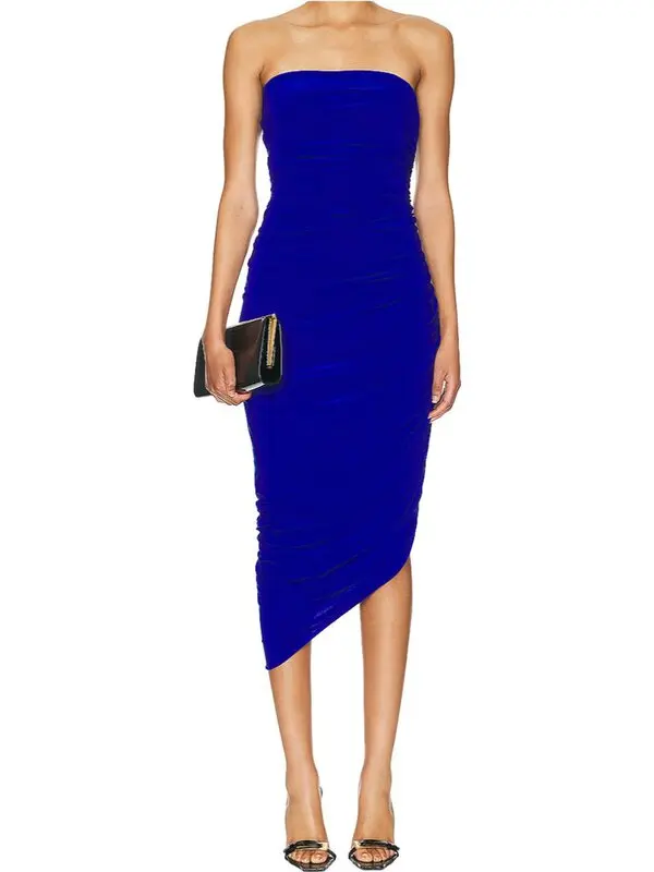 Norma Kamali One Shoulder Dress - Blue