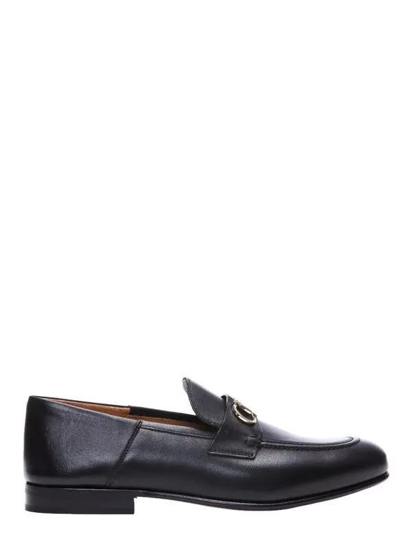 FERRAGAMO Logo Loafers - Black