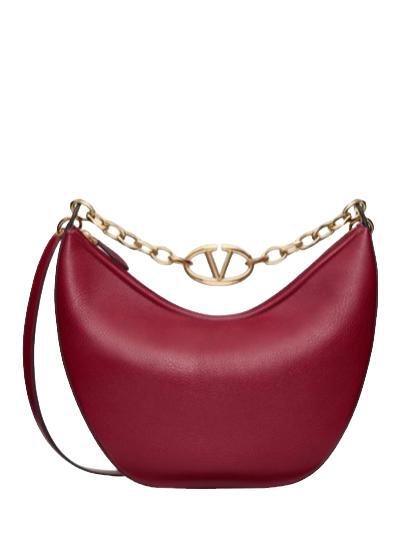 Valentino Garavani Vlogo Moon Zip-up Medium Shoulder Bag - Deep Red
