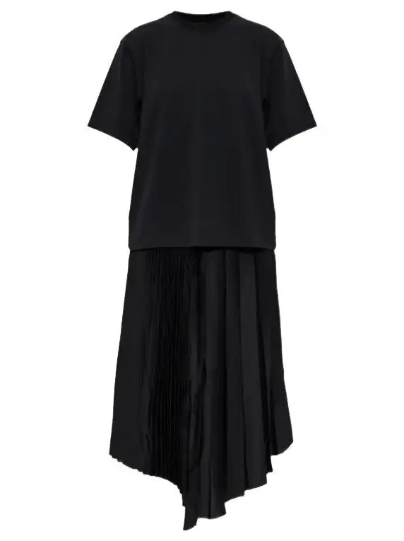 ALLSAINTS Jax Pleated Midi Dress - Black