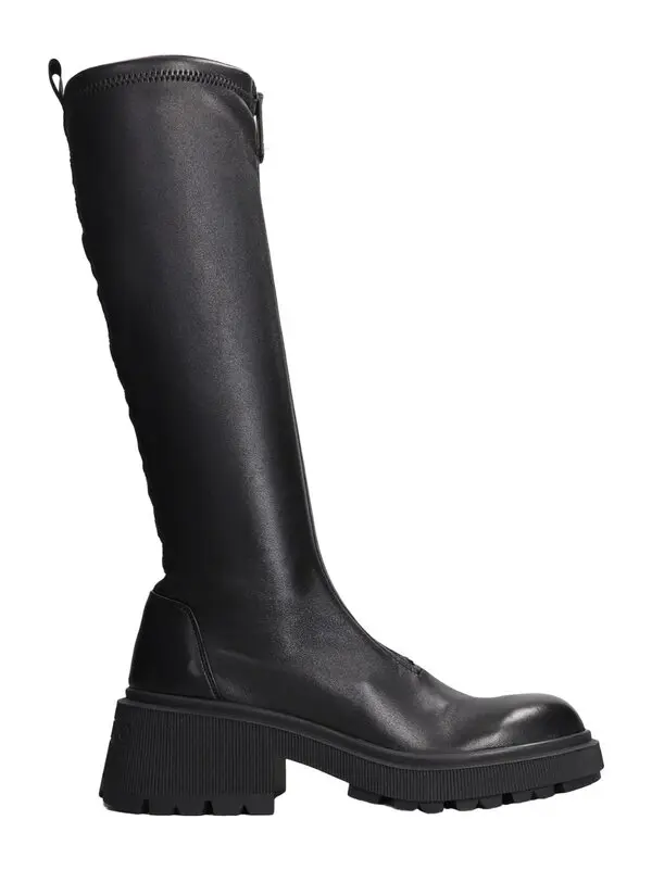 JIMMY CHOO Round Toe Zipped Boots - Black