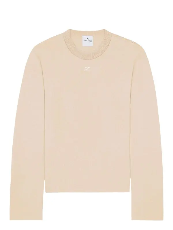 COURREGES Shoulder Snaps Sweater - Nude