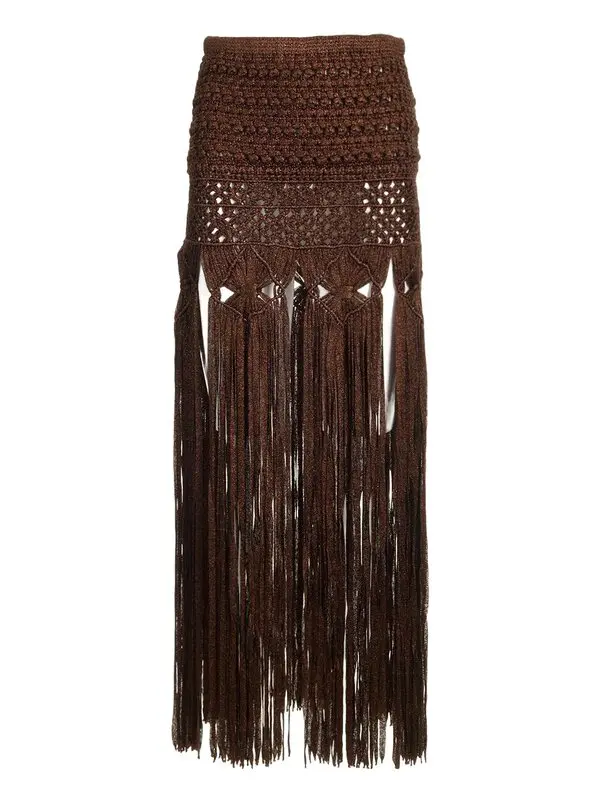 Alanui Ray Of Light Knitted Skirt - Black