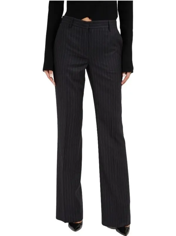 Dries Van Noten Striped Casual Pants - Black