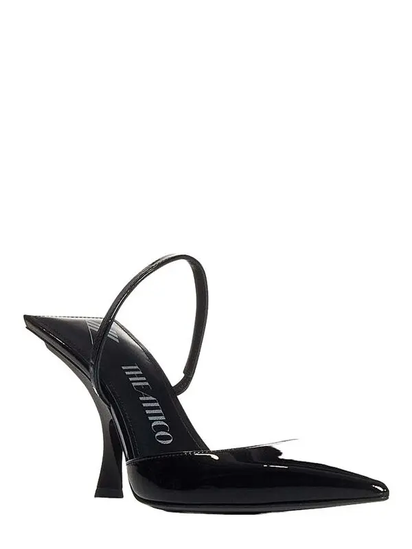 Attico Pointed Toe Slip-on Mules - Black