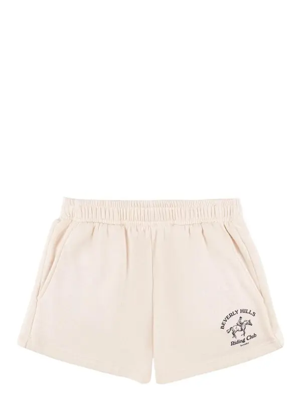 SPORTY  RICH Beverly Hills Riding Club Soft Disco Shorts - Cream