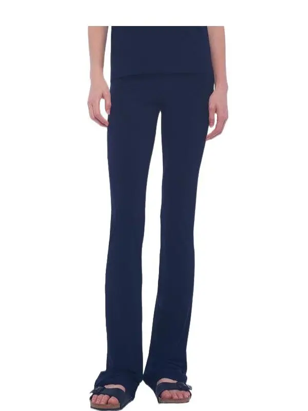 Norma Kamali High-rise Flared Trousers - Midnight