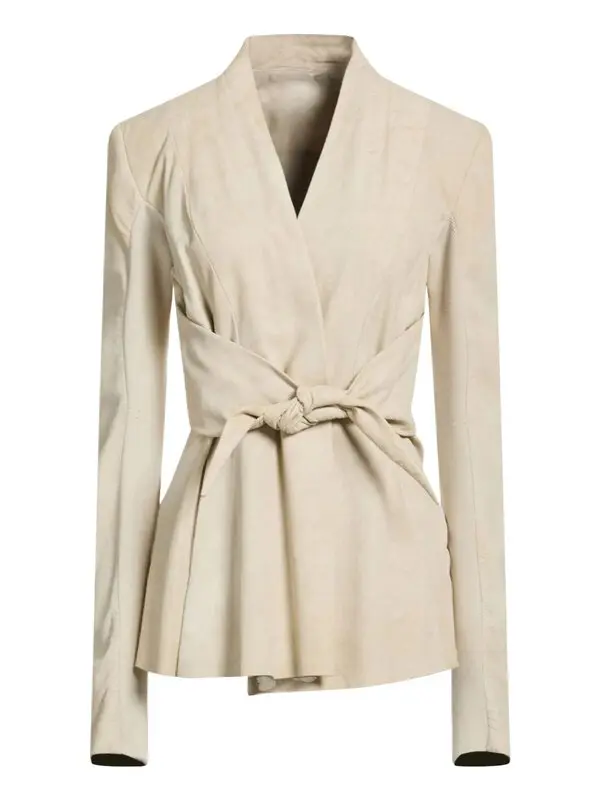 Rick Owens Leather-knit Blazer - Ivory
