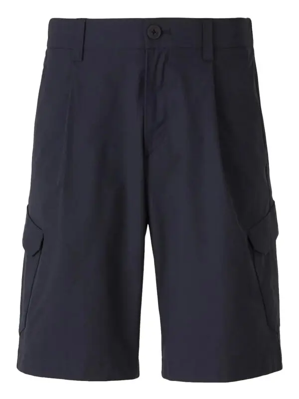 Herno Straight Leg Pleated Shorts - Black