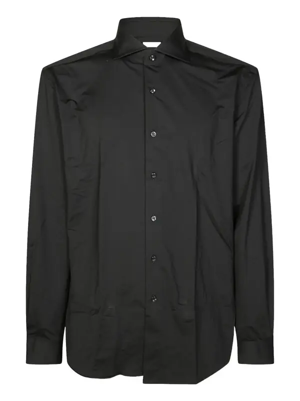 XACUS Collar Cutaway Twill Shirt - Black