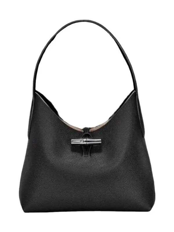 Longchamp Medium Roseau Open Top Shoulder Bag - Black