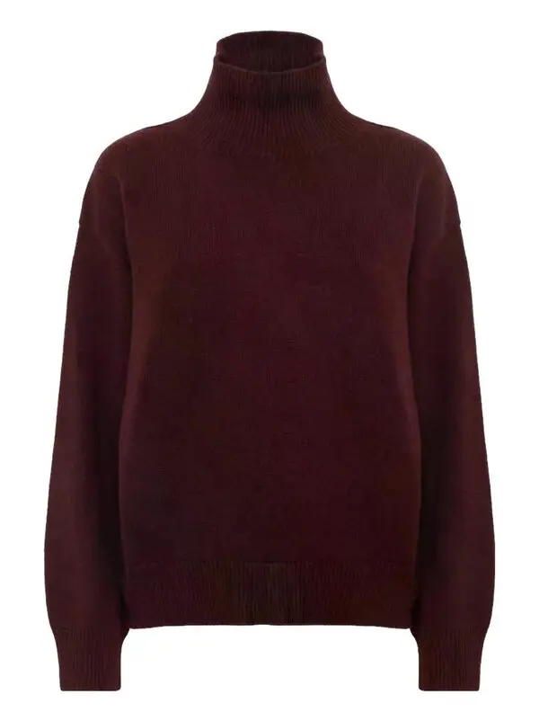 LANEUS Turtleneck Boxy Sweater - Red