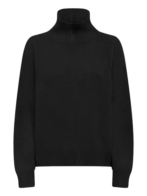 LANEUS Turtleneck Boxy Sweater - Black